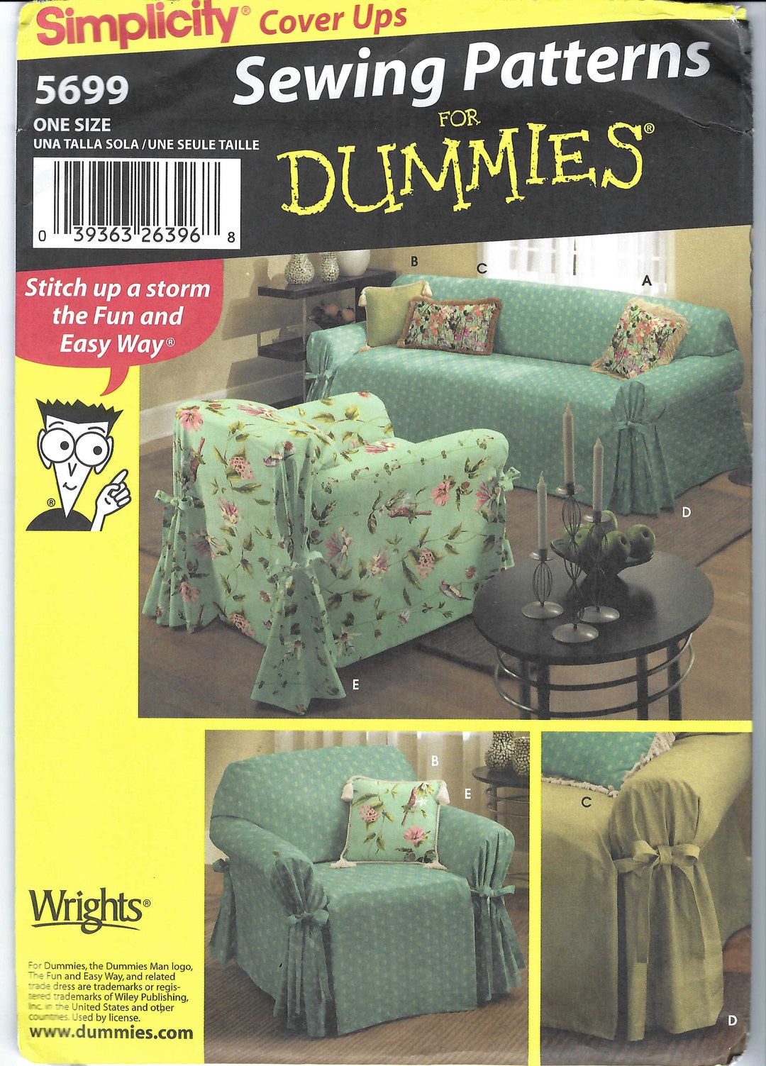 Uncut Simplicity Home Decorating Cover Ups Slip Covers Sewing Pattern ...