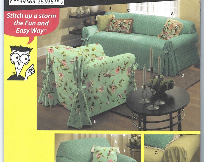 Uncut Simplicity Home Decorating Cover Ups Slip Covers Sewing Pattern ...