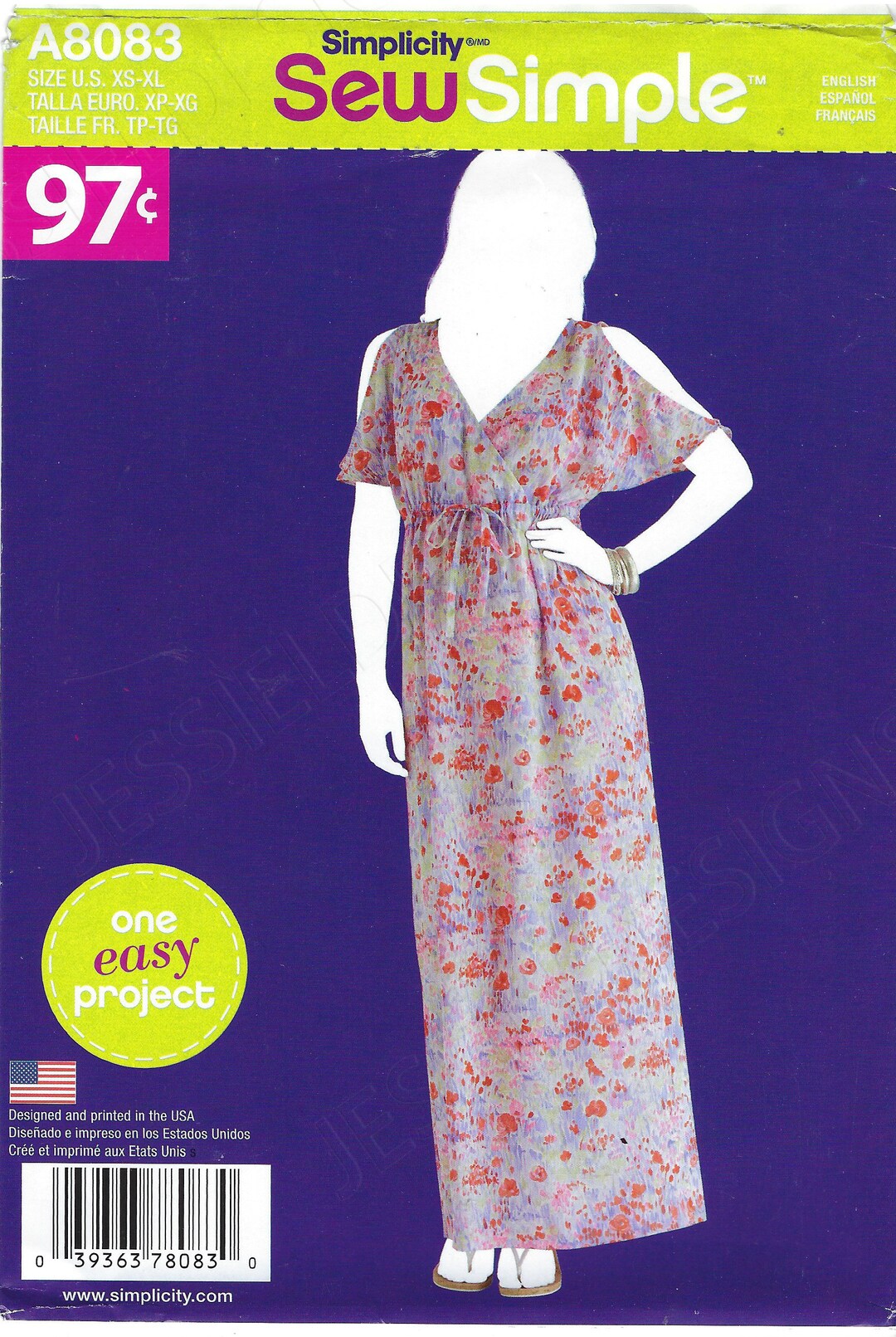 Uncut Simplicity Sewing Pattern 8083 Misses Pullover Dress Size XS S M ...