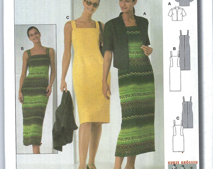 Rare Uncut Burda Style Sewing Pattern 8800 Dress and Jacket Robe Size ...