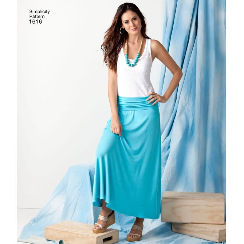 Uncut Simplicity Sewing Pattern 1616 Easy Summer Skirts Yoked Waist Hi ...