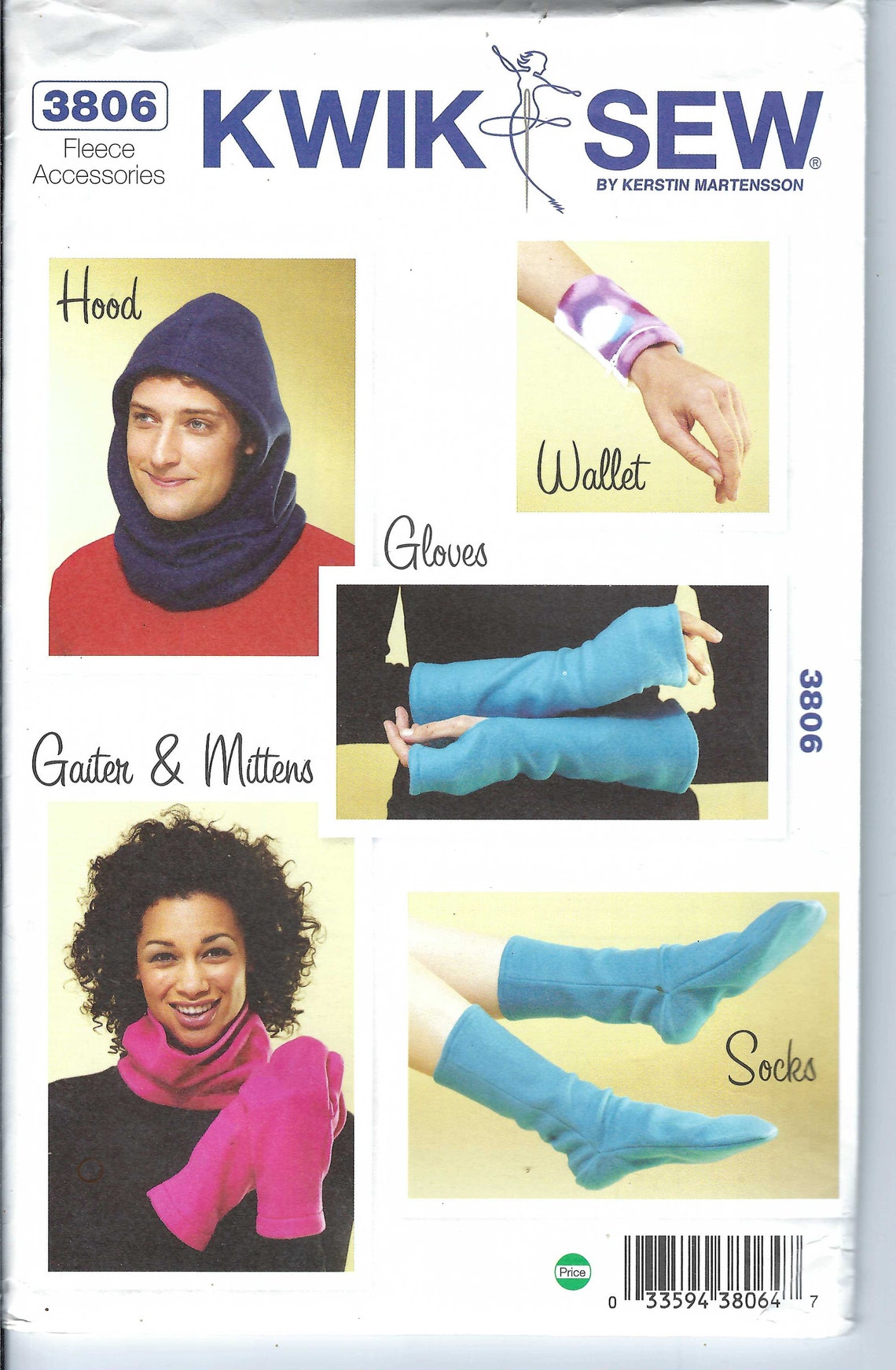 Rare Uncut Kwik Sewing Pattern 3806 Fleece Accessories Size Xs-xl FF - Etsy