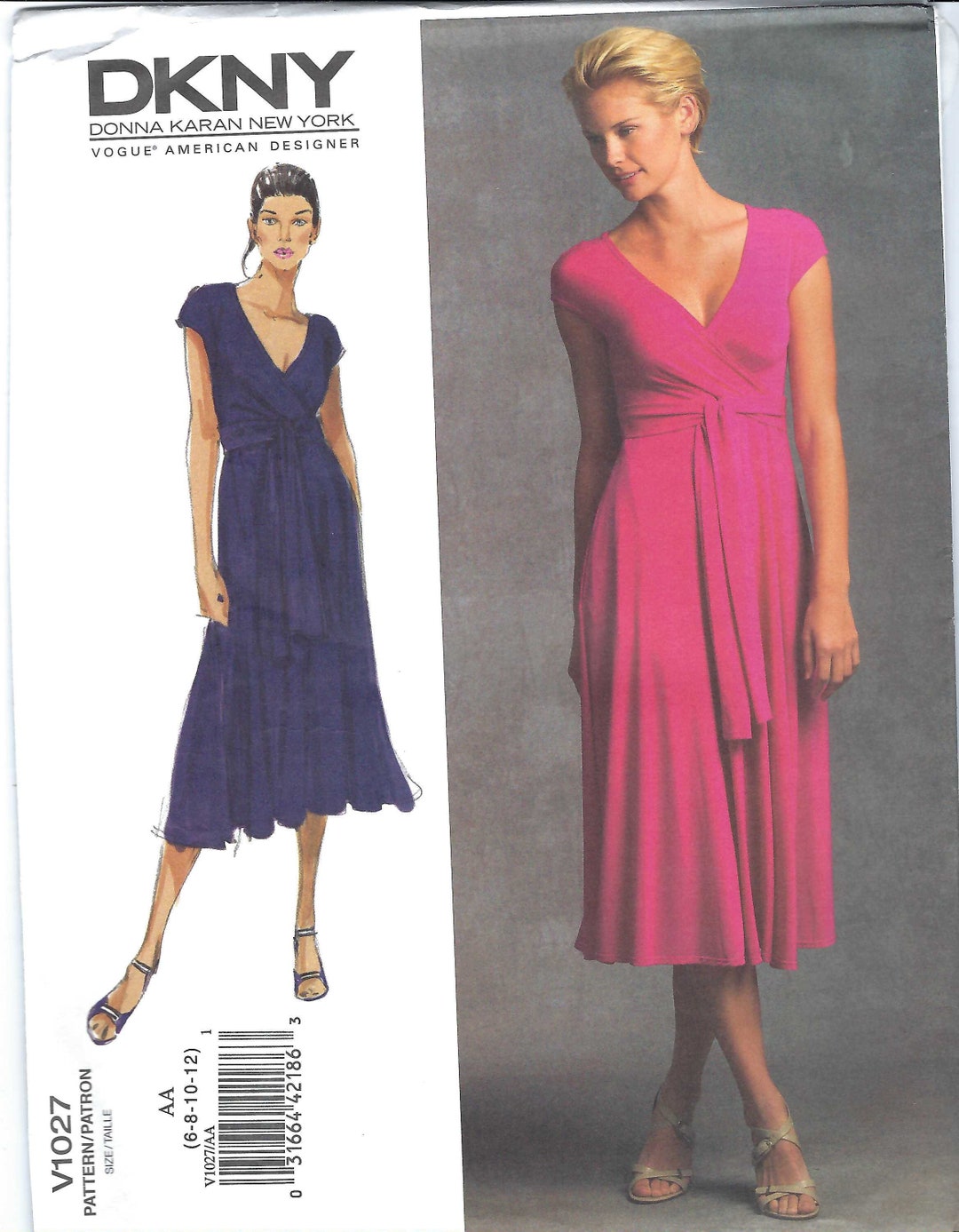 Uncut Vogue Sewing Pattern 1027 DKNY Uncut 6-12 Misses' Dress, American ...