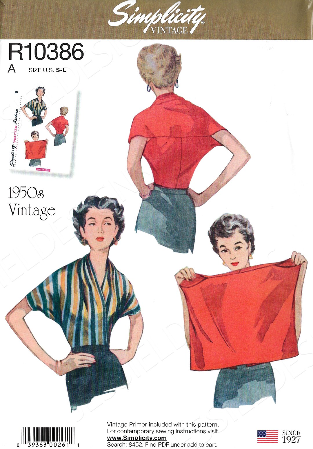 Uncut Simplicity Sewing Pattern 741 10386 8452 Misses' Vintage Knit ...