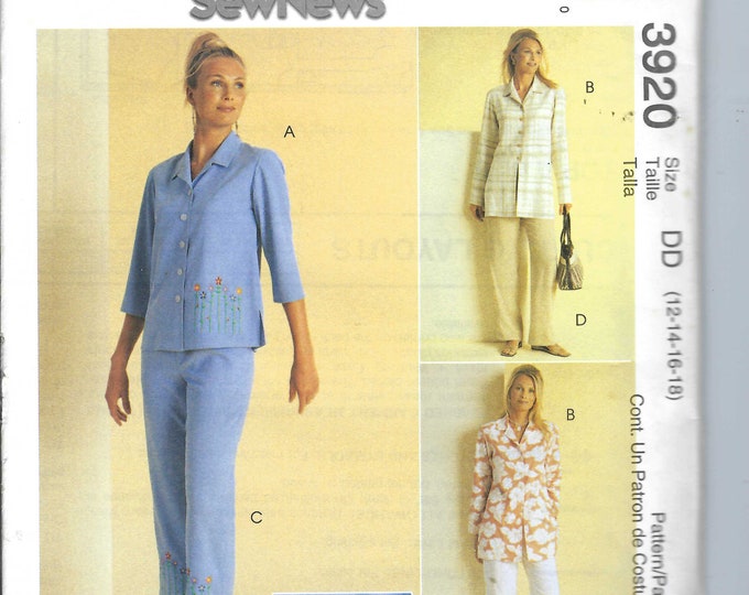 Uncut Mccalls Sew Sewing Pattern Miss Petite Tops and Pants in Two ...