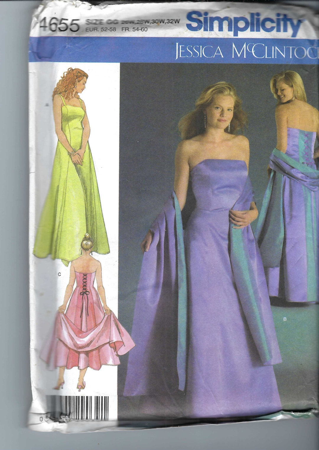 Uncut Simplicity Sewing Pattern 4655 Strapless Fit Flare Evening Dress ...