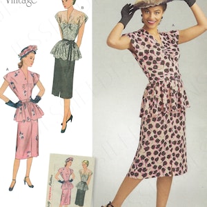 Uncut Simplicity Sewing Pattern 8463 Misses' Vintage 1940s 2-piece ...