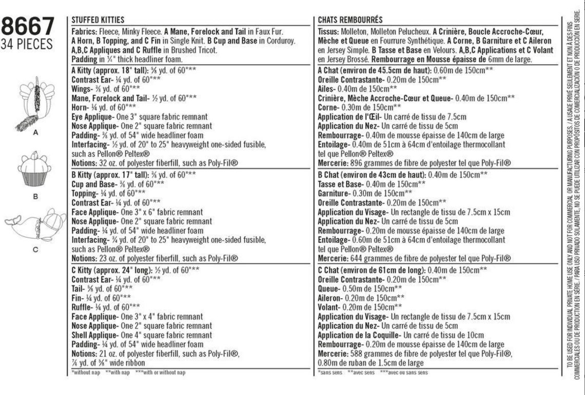 Uncut Simplicity Sewing Pattern 8667 Stuffed Kitties One Size - Etsy