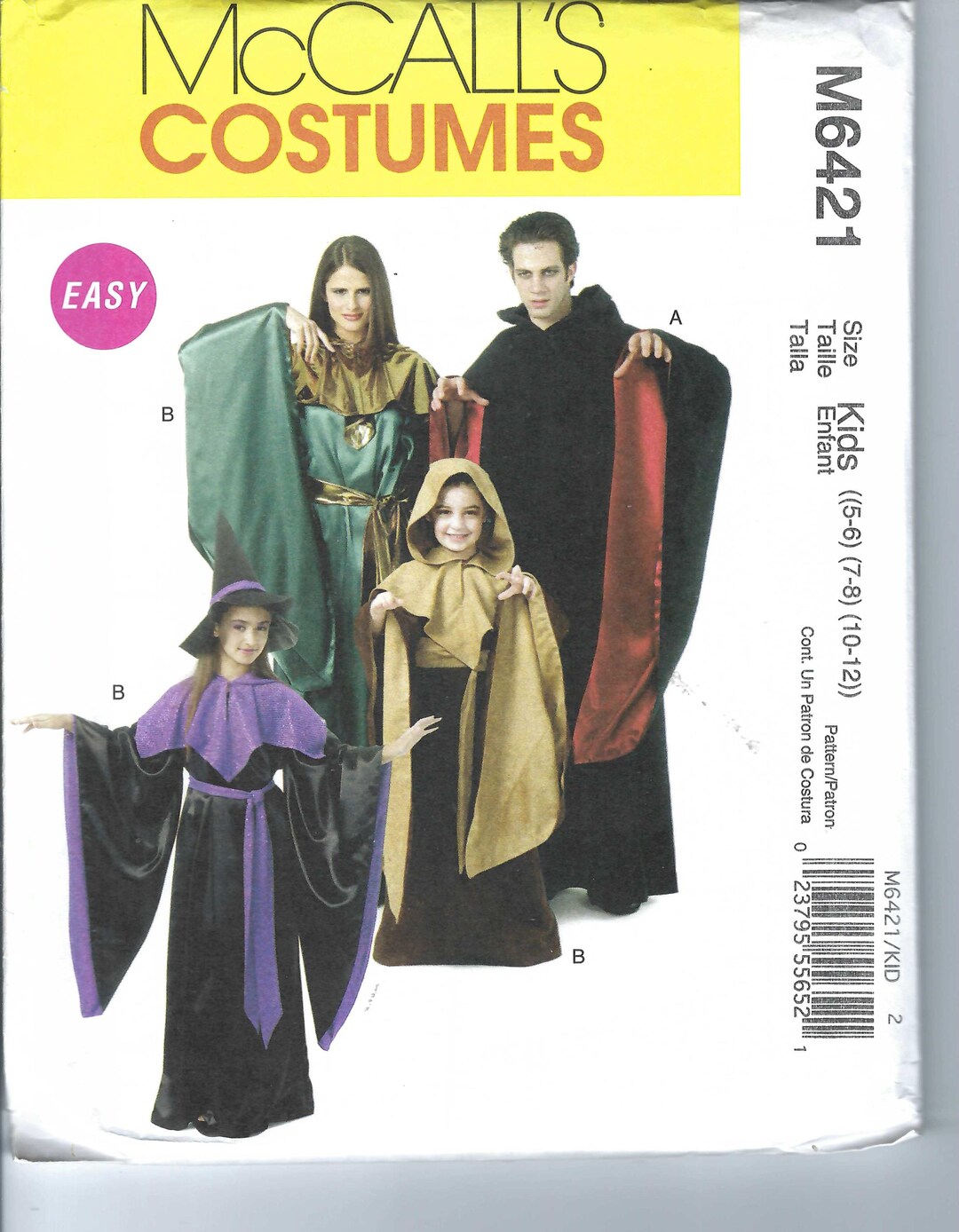 Uncut Mccalls Sew Sewing Pattern 6421 Kids Sizes 5-6, 7-8, 10-12 ...