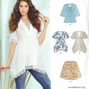 Uncut New Look Sewing Pattern 868 6452 Misses' Tops With Bodice and ...