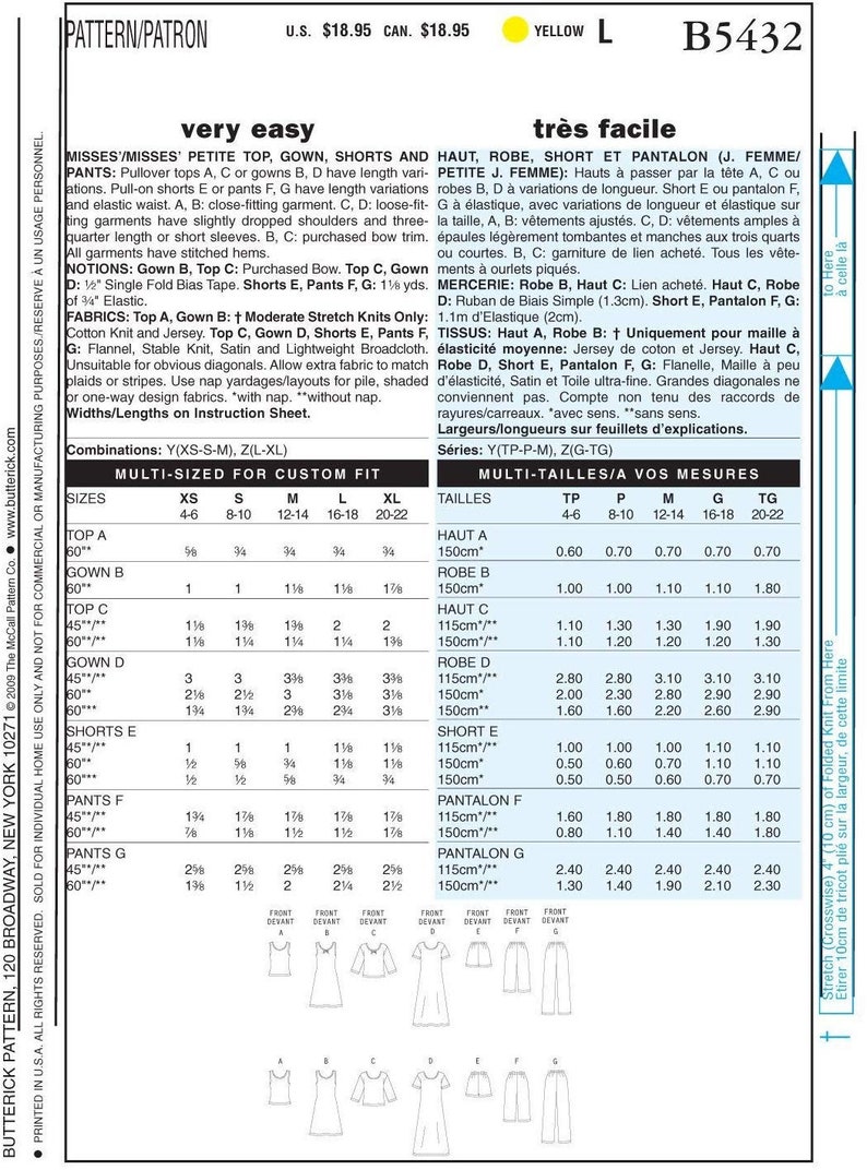 Uncut Butterick Sewing Pattern 5432 Misses' Misses' - Etsy