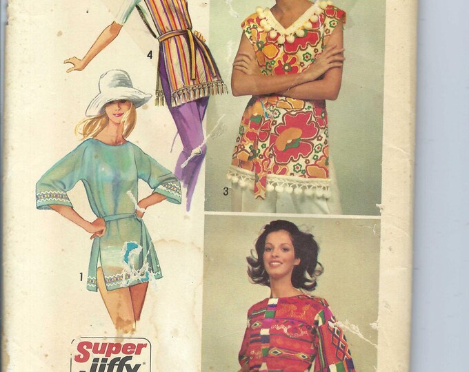 Uncut Vintage Simplicity Sewing Pattern Tunic and Beach Cover-up ...