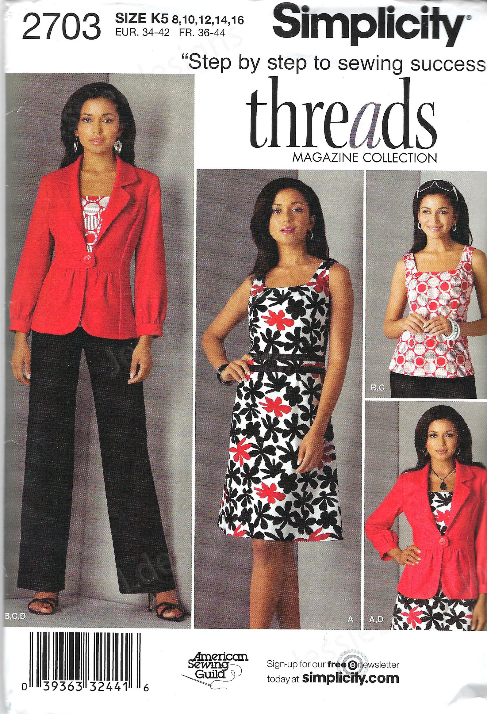 Uncut Simplicity Sewing Pattern 2703 Simplicity Threads 2009 Vintage ...
