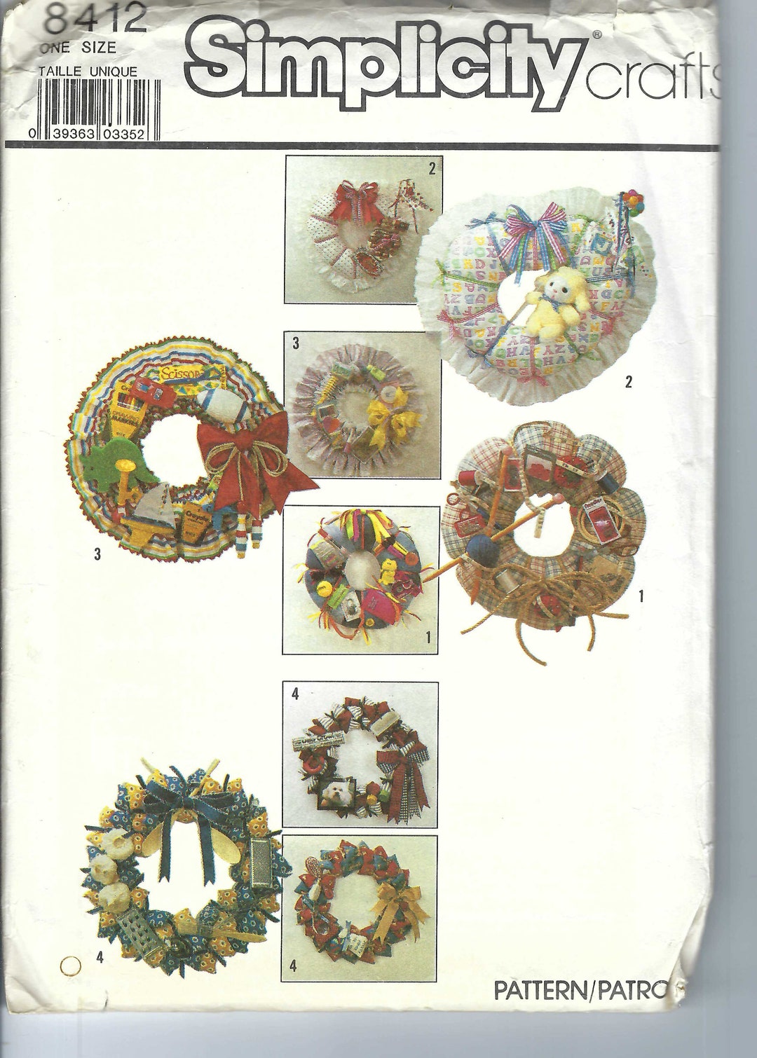 Uncut Vintage Simplicity Sewing Pattern 8412 Decorative Wreaths FF - Etsy