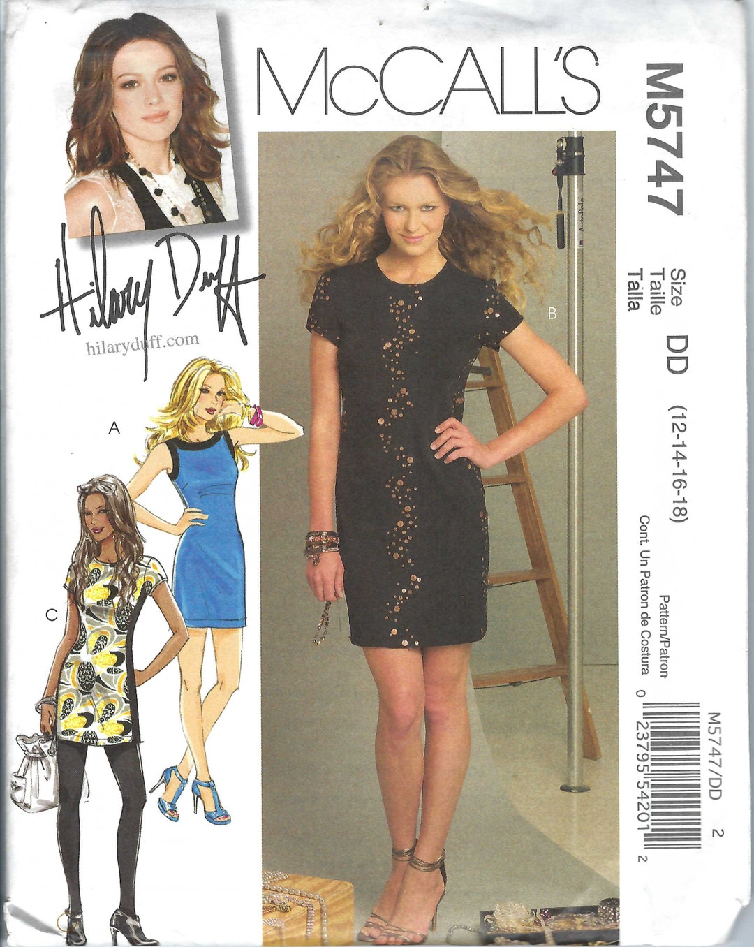Uncut Mccalls Sew Sewing Pattern 5747 Close Fitting Dress in Above Knee ...