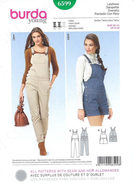 Uncut Burda Sewing Pattern 6599 Misses' Semi-fitted - Etsy
