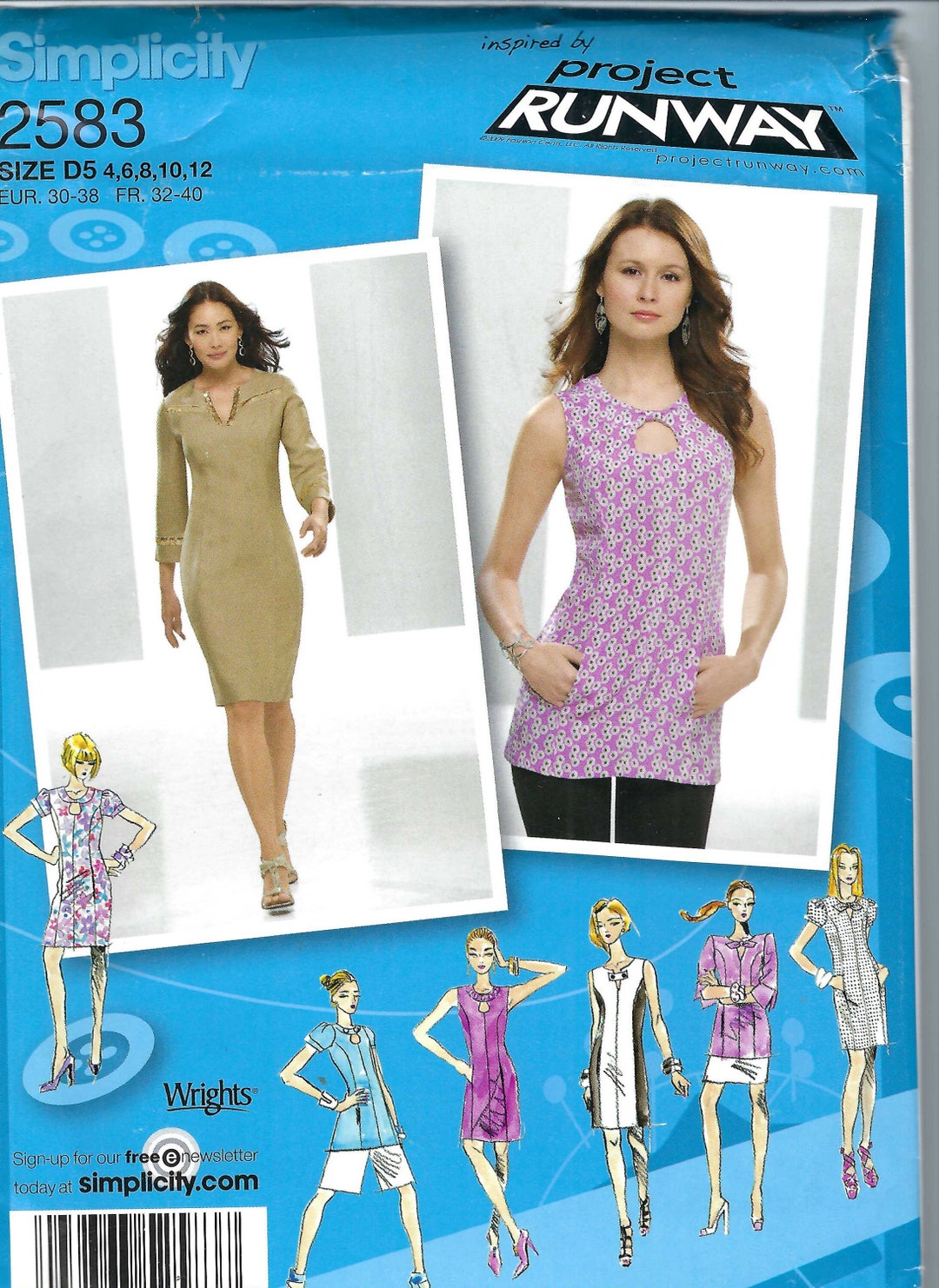 Uncut Simplicity Sewing Pattern Dress Pattern 2583, Size 4-12 or 14-22 ...