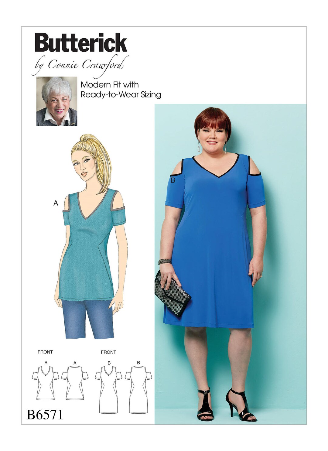 Uncut Butterick Sewing Pattern 332 6571 Misses' & Plus Size Loose ...