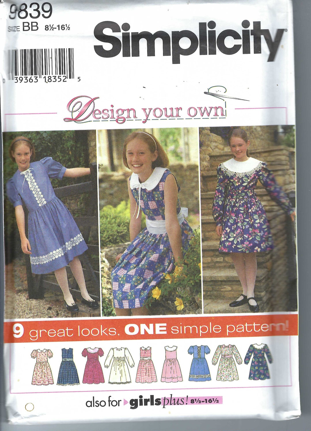 Uncut Vintage Simplicity Sewing Pattern 9839 9 Great Looks One Simple ...