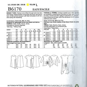 Uncut Butterick Sewing Pattern 6170 Size Xs-s-m Lrg-xlg-xxl Misses Tops ...