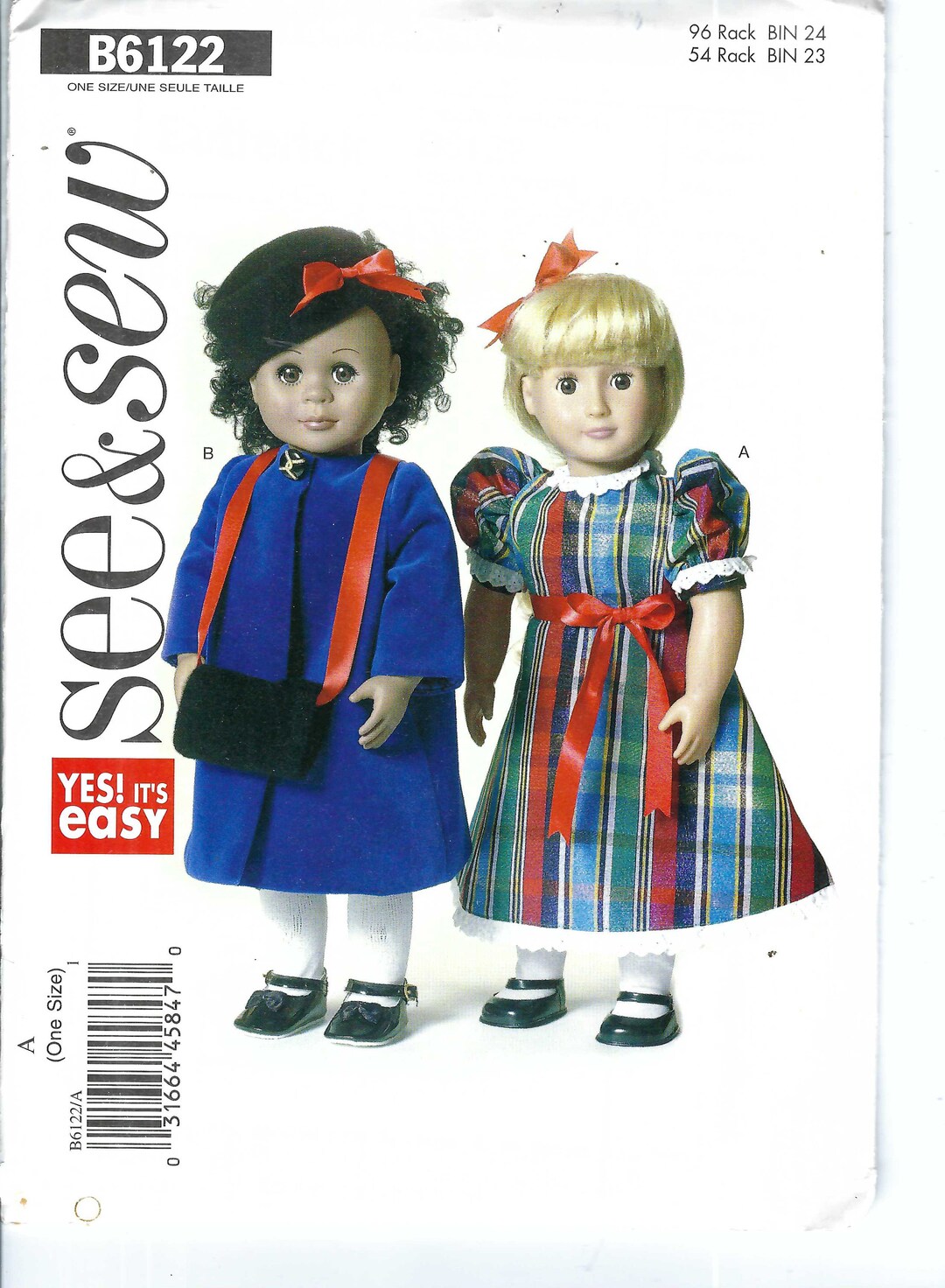 UNCUT Butterick Sewing Pattern 18-inch Doll Clothes Butterick See Sew ...