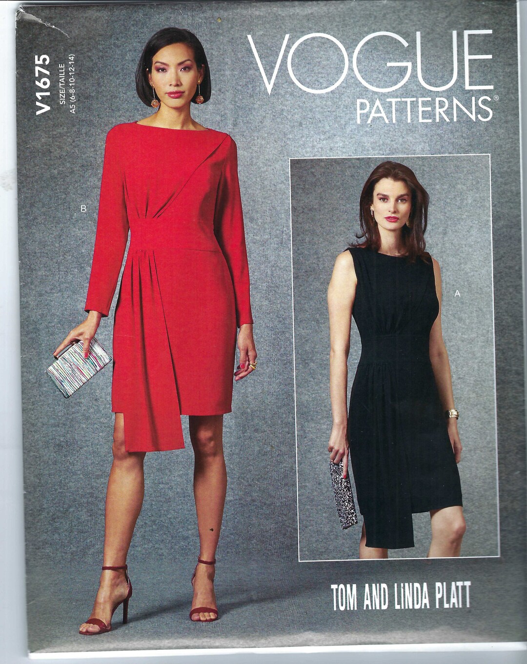 Uncut Vogue Sewing Pattern 1675 UNCUT Fitted and Lined Dress 6-14 or 14 ...
