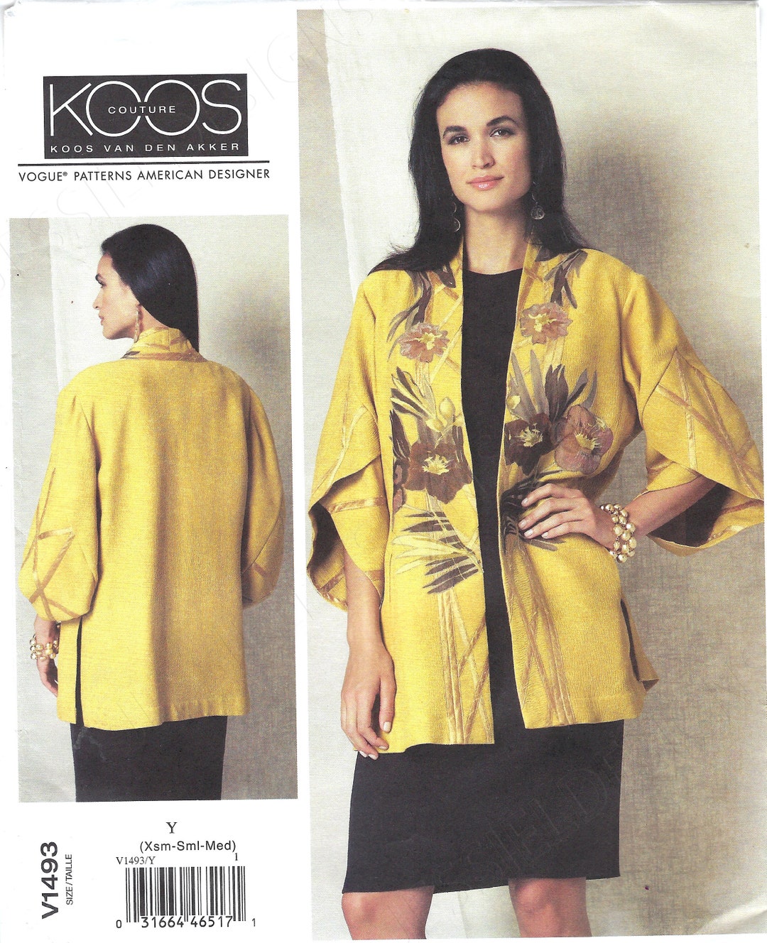 Uncut Vogue Sewing Pattern 1493 Koos Couture Kimono Jacket With Tulip ...