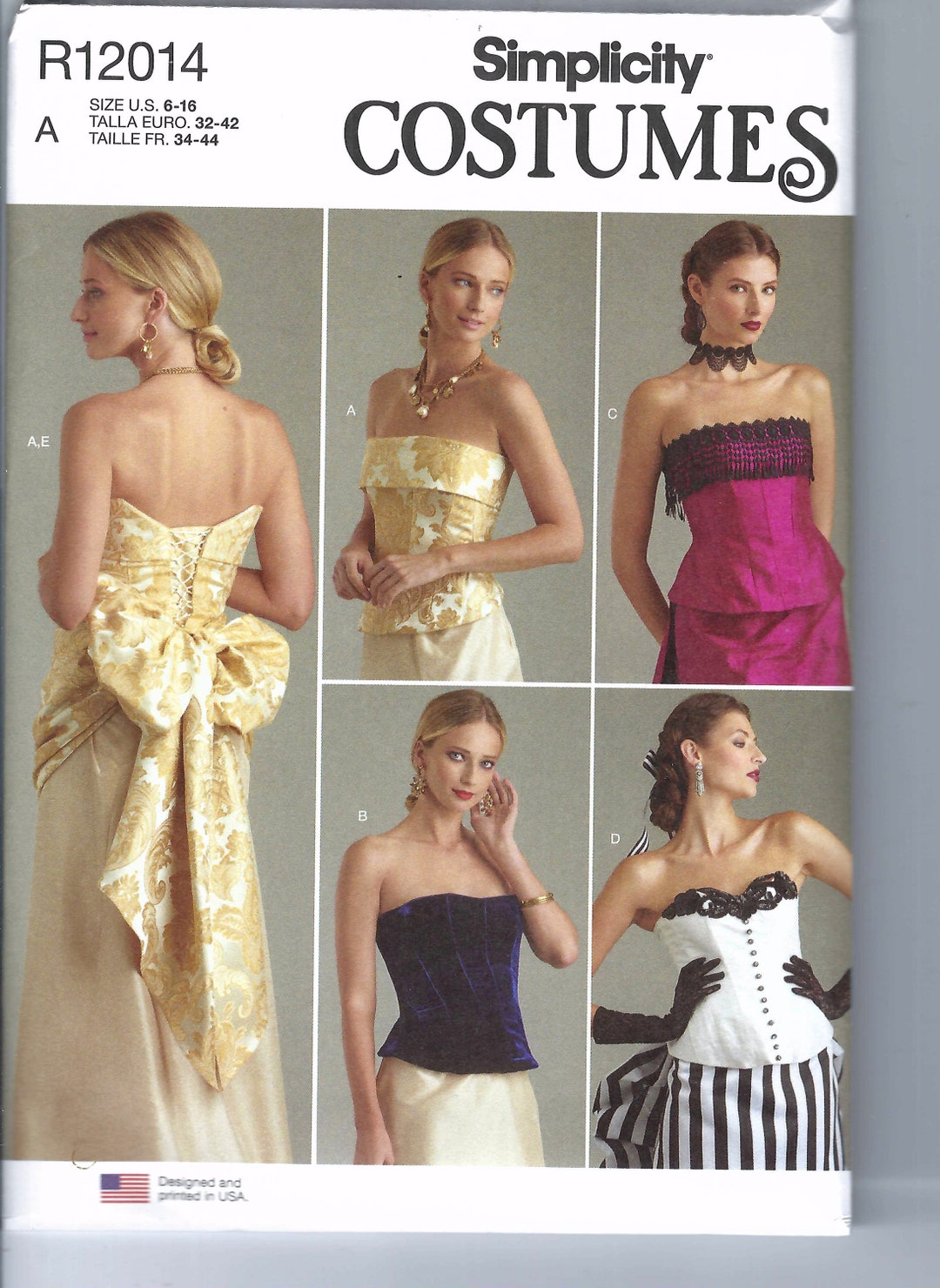 Uncut Simplicity Sewing Pattern 12014 9880 Misses' Corsets and Sash ...