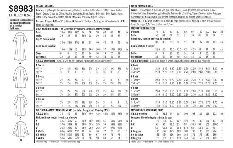 Uncut Simplicity Sewing Pattern R 10251 10251 8983 S8983 Misses ...