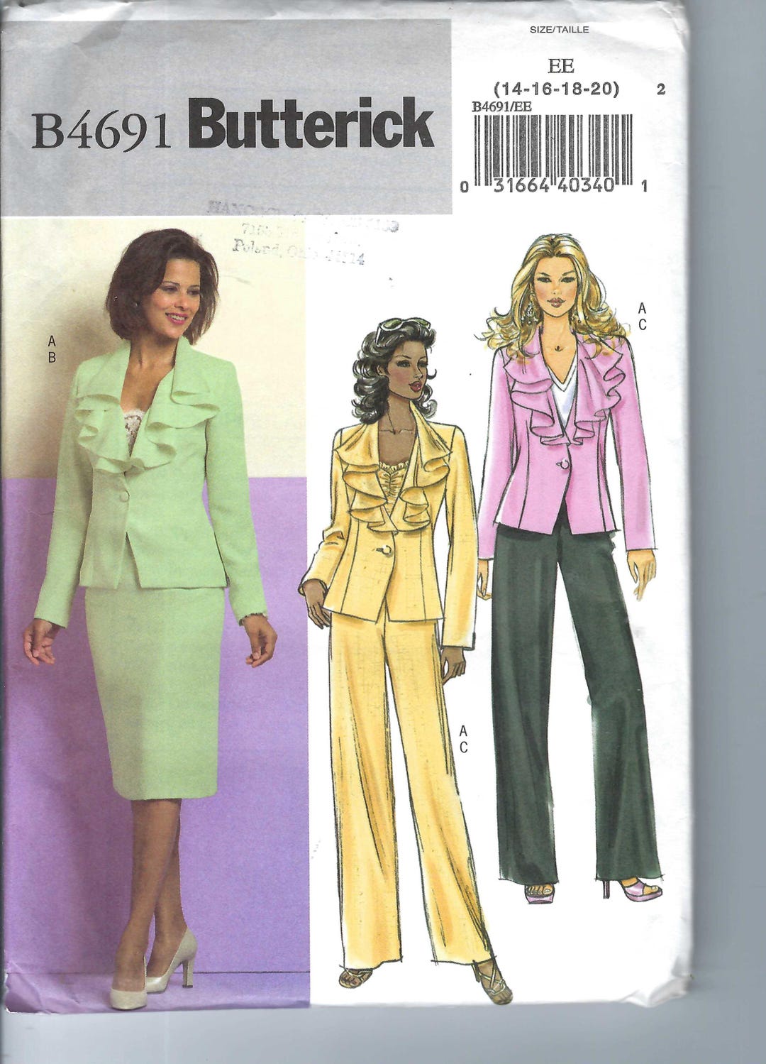 Uncut Butterick Sewing Pattern 4691 Holiday Fashions Ladies Clothes ...