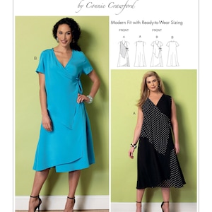 Uncut Butterick Sewing Pattern 6359 Misses'/women's Wrap-front Dresses ...