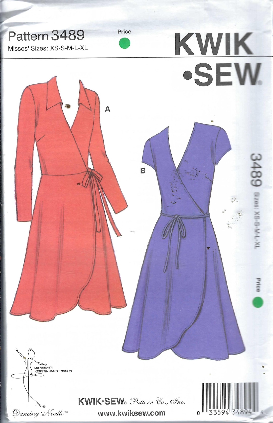 Uncut Kwik Sewing Pattern 3489 Misses' Dress Size XS-XL - Etsy