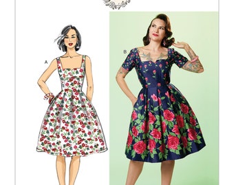 Uncut Butterick Sewing Pattern 6094 Misses' Fold-back Facing Dresses ...