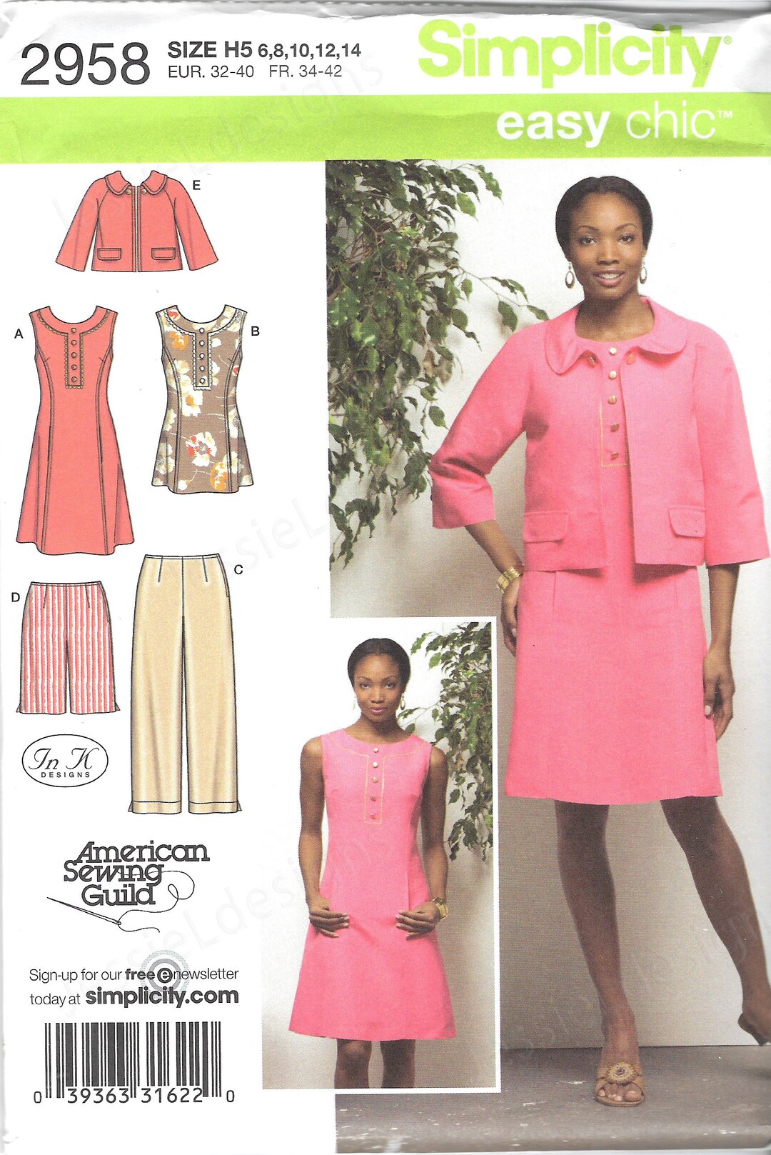 Uncut Simplicity Sewing Pattern Easy Chic Pattern 2958 Misses Coat Top ...