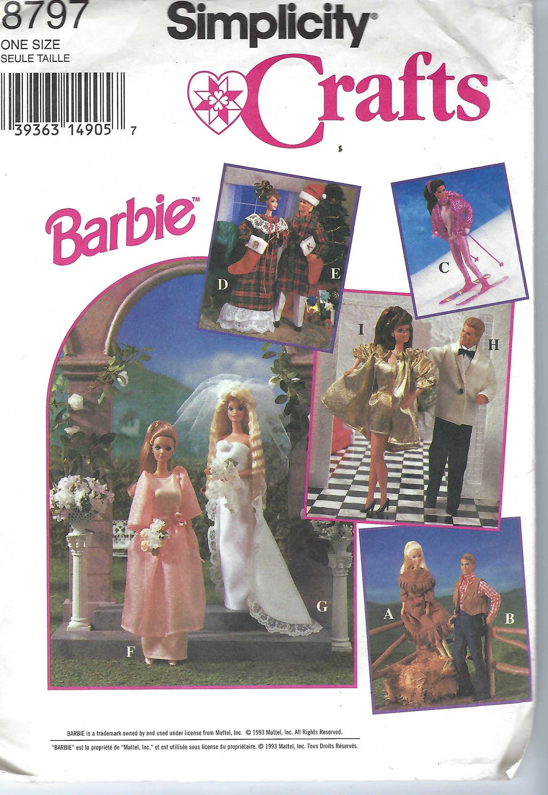 Uncut Simplicity Sewing Pattern 8797 Wardrobe for 11 1/2 Barbie Doll FF ...