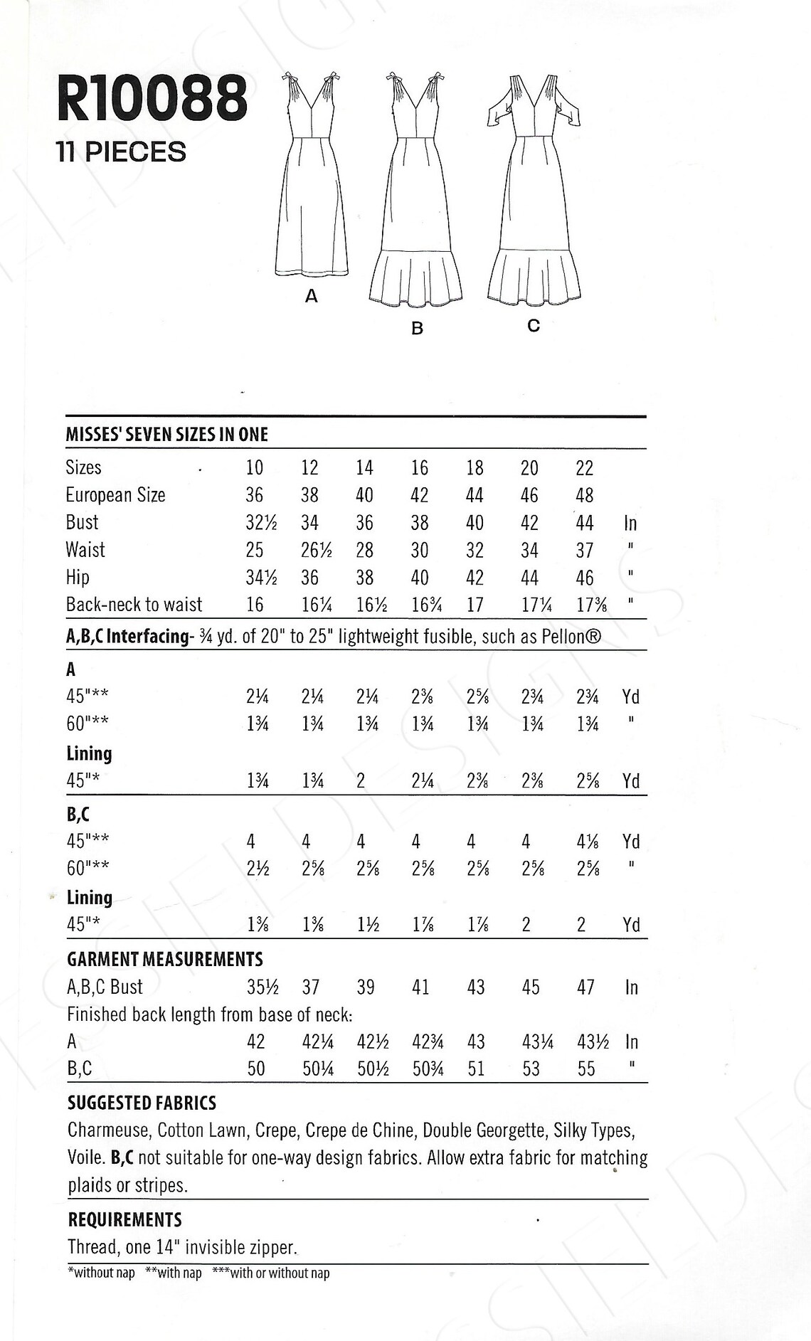 Uncut New Look Sewing Pattern 10088 6617, New Pattern, 3 Variations of ...