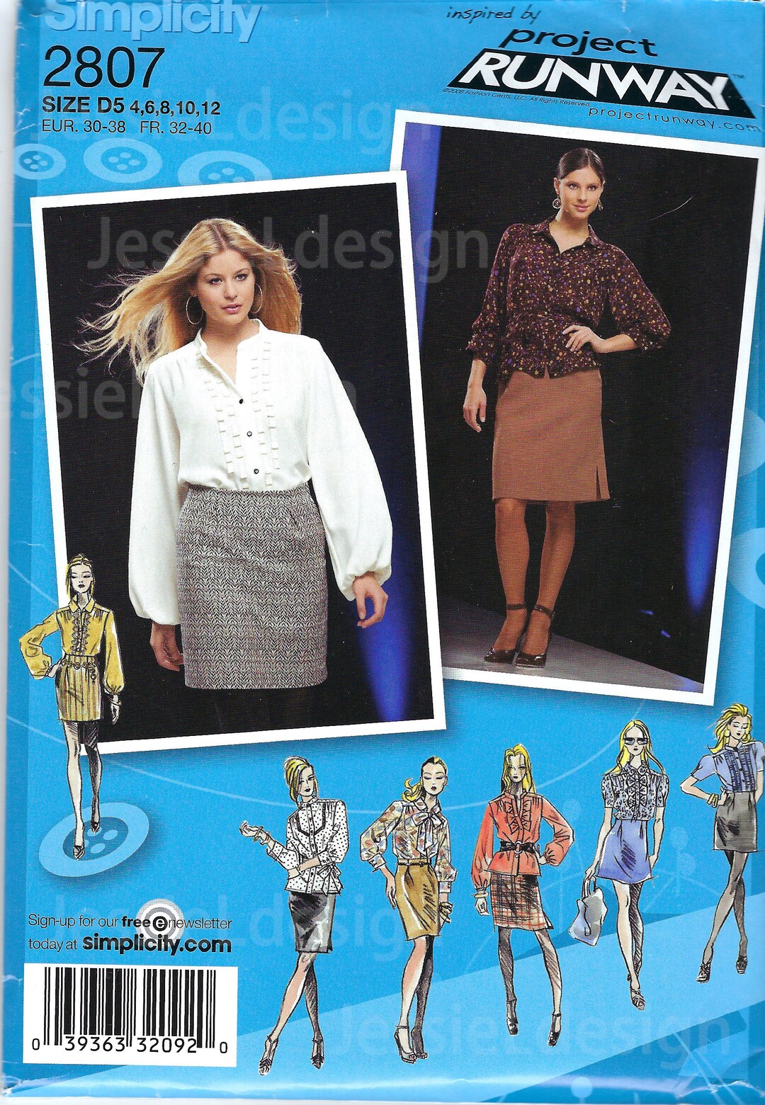 Uncut Simplicity Sewing Pattern Project Runway Pattern 2807 BLOUSE ...