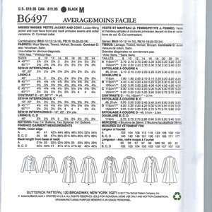 Uncut Butterick Sewing Pattern 6497 Misses' Petite Jacket and Coats ...