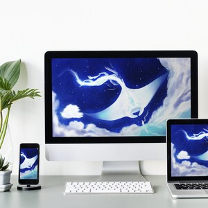 Manta Ray Wallpaper | Digital Print | Character Design | Original ...