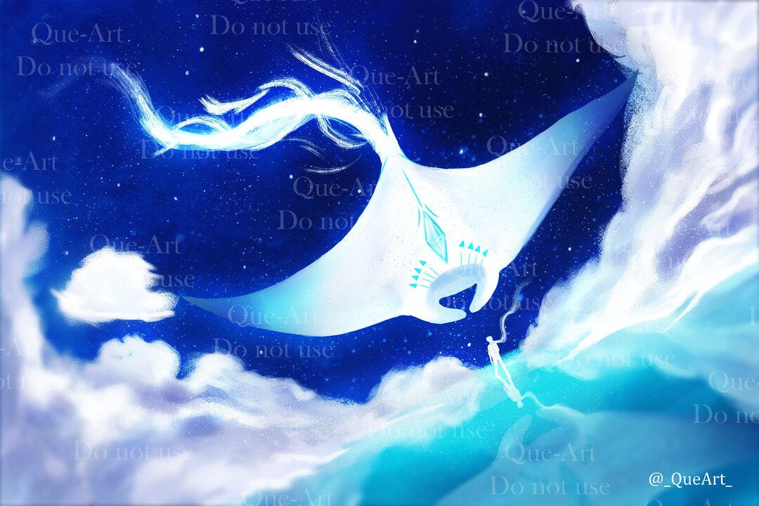 Manta Ray Wallpaper | Digital Print | Character Design | Original ...