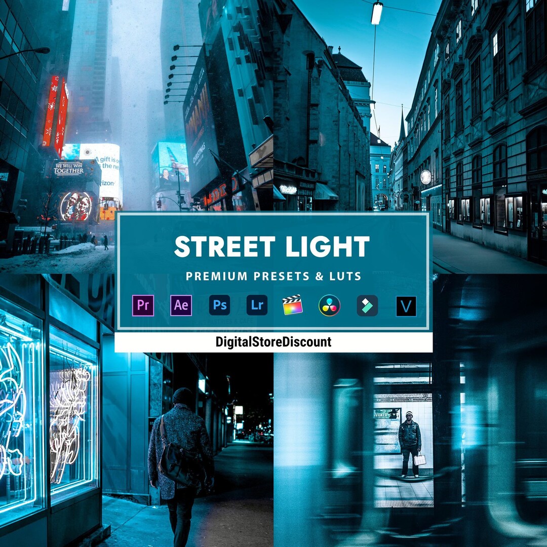 5 STREET LIGHT Presets and Luts | Photo and Video | Premiere Pro, After ...