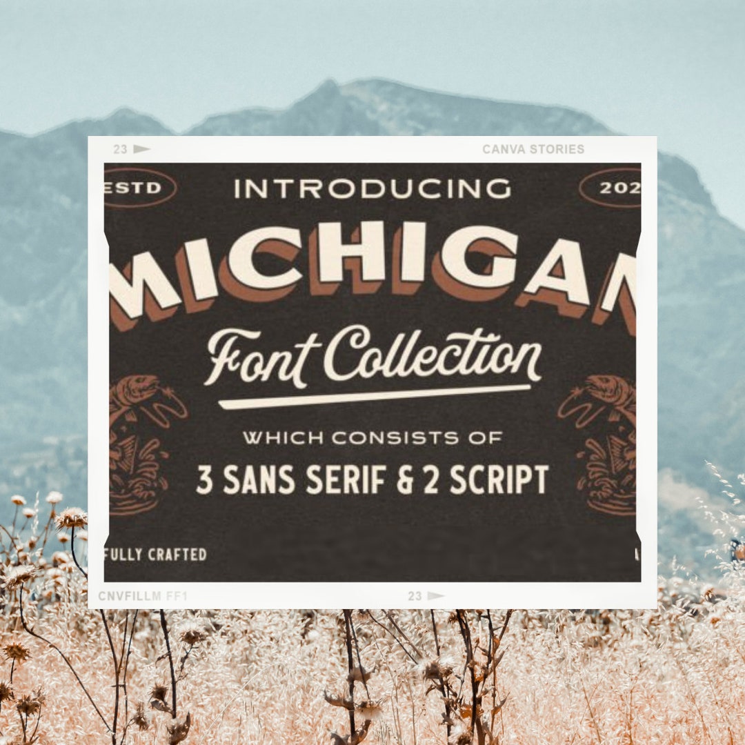 Michigan Font Bundle Cursive Font, Script Fonts, Canva Font, Procreate ...