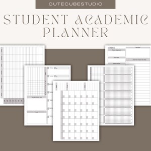 Printable Academic Planner Template for Student, Term Register, Course ...