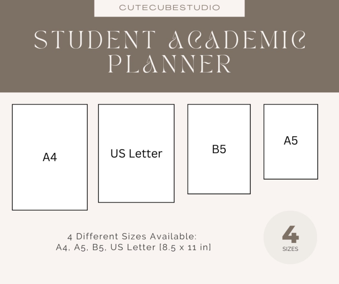 Printable Academic Planner Template for Student, Term Register, Course ...