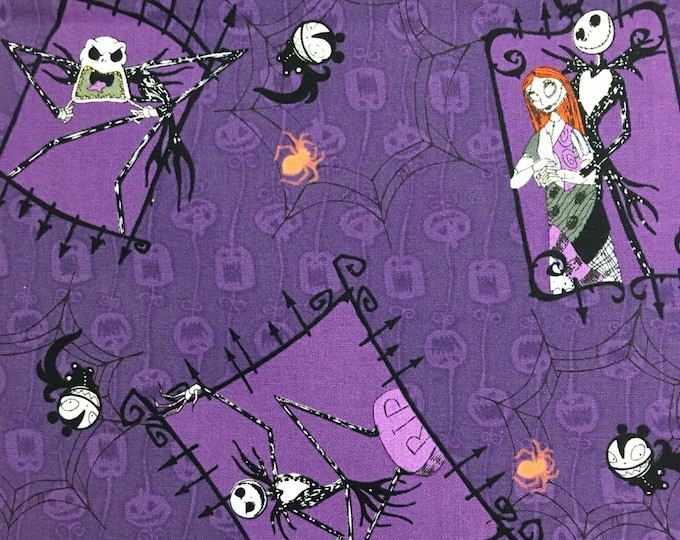 Nightmare Before Christmas Purple Fabric 1 Yard Extremely Limited ...