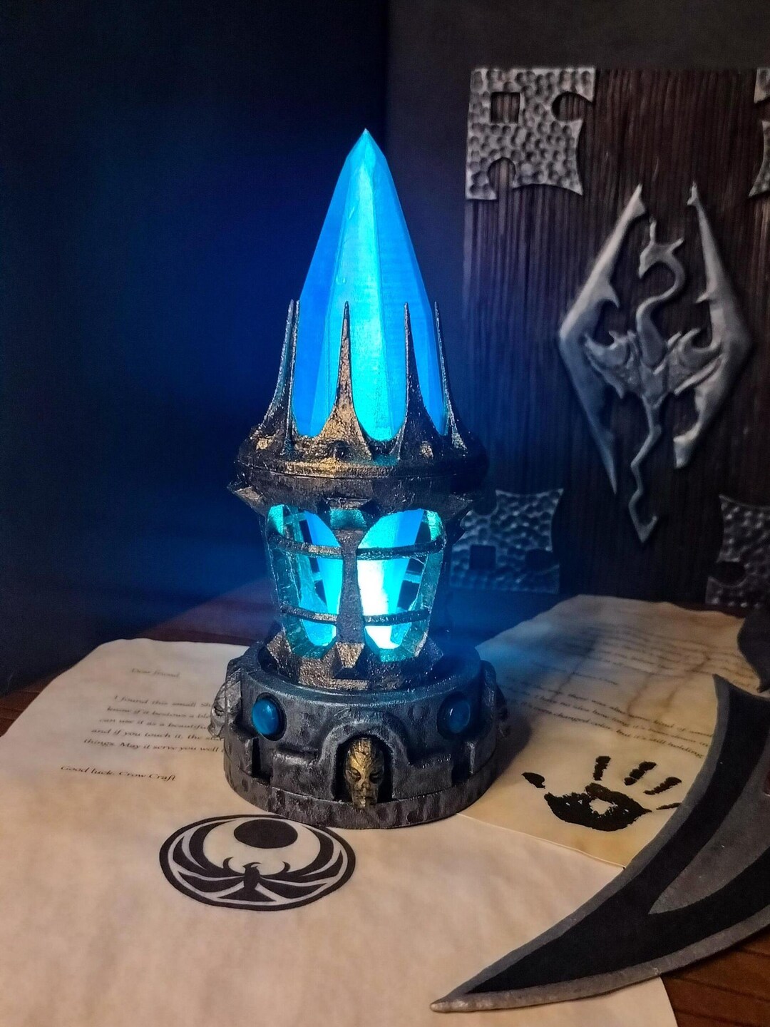 Night Light Varla Stone Magic Stone, LED Lamp, Illuminated Diorama ...