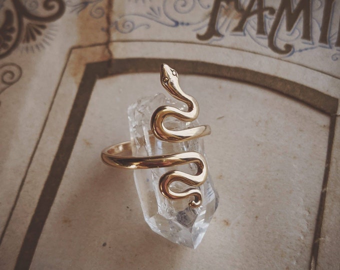 Simple Bronze Snake Ring ... Adjustable - Etsy