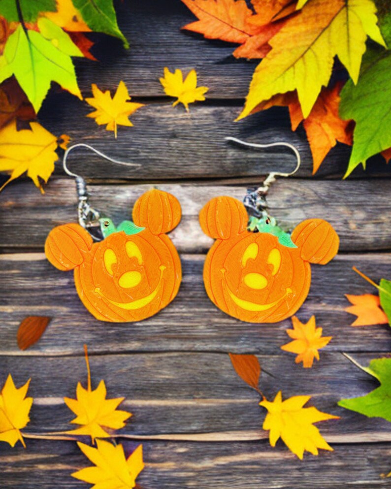 Mickey Mouse Pumpkin Earrings - Etsy