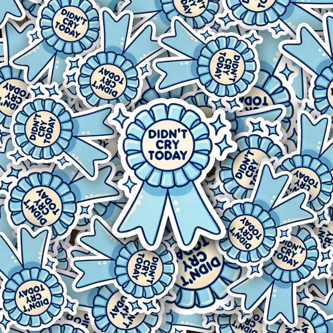 Didn’t Cry Today Sticker, Sad Girl Sticker, Cute Cry Sad Girl Sticker ...