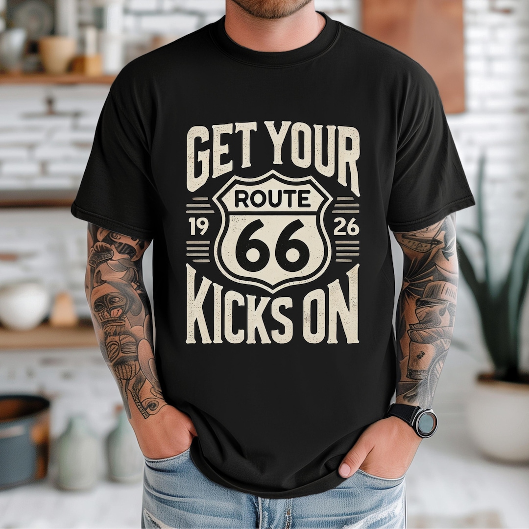 Get Your Kicks Tshirt, Kicks on Route 66 Tshirt, Route 66 Tshirt, Retro Route 66 T-shirt - Etsy